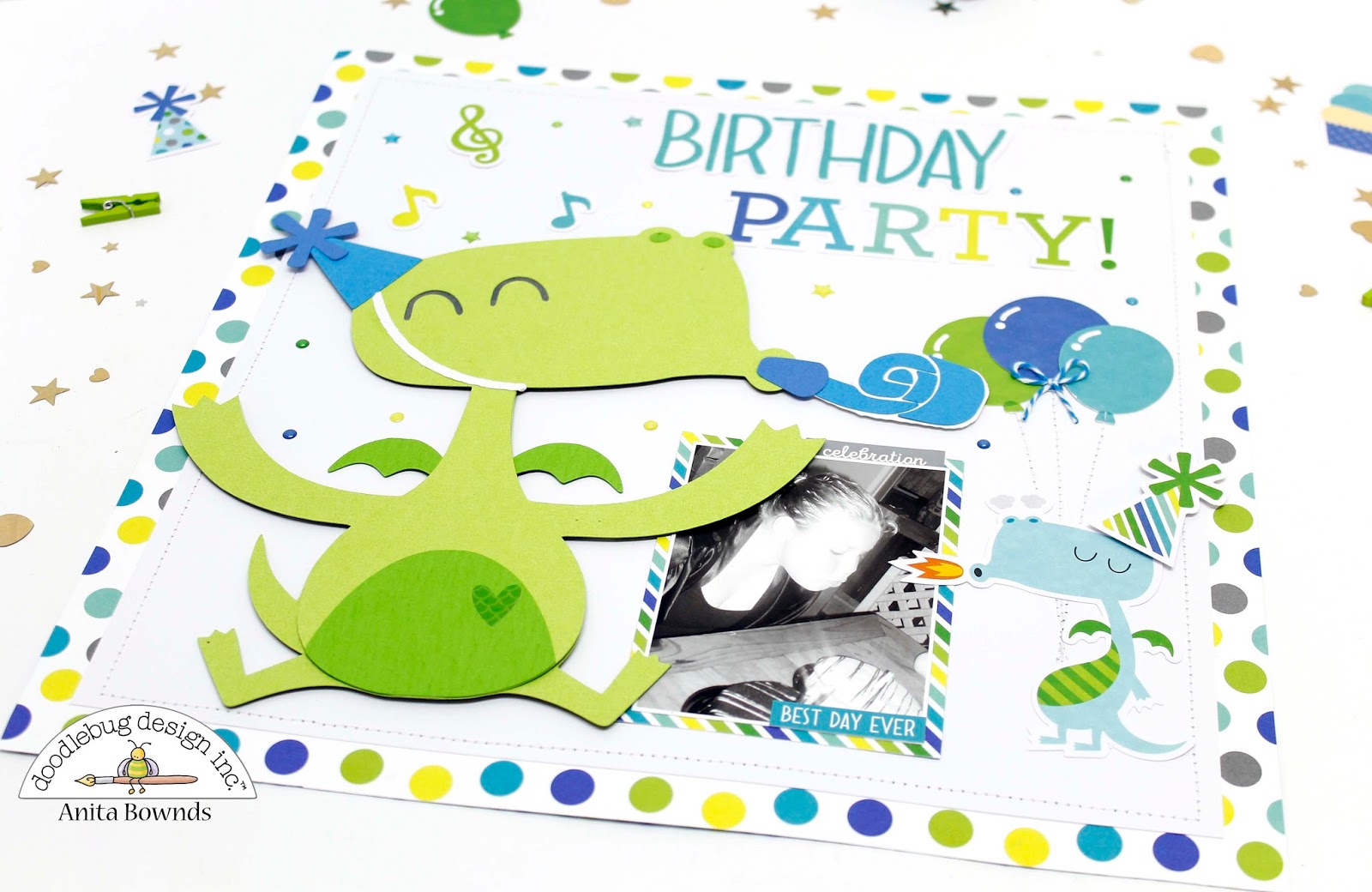 Birthday Party Layout | Doodlebug Design - Neat and Crafty
