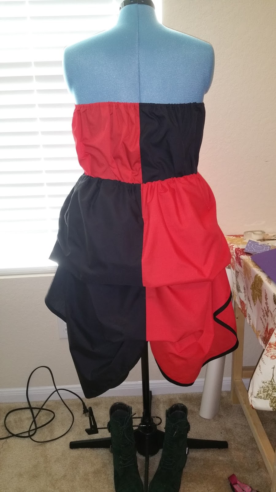 Danielle Sews: Simplicity 1091 - Harley Quinn Skirt, Top, & Bustle
