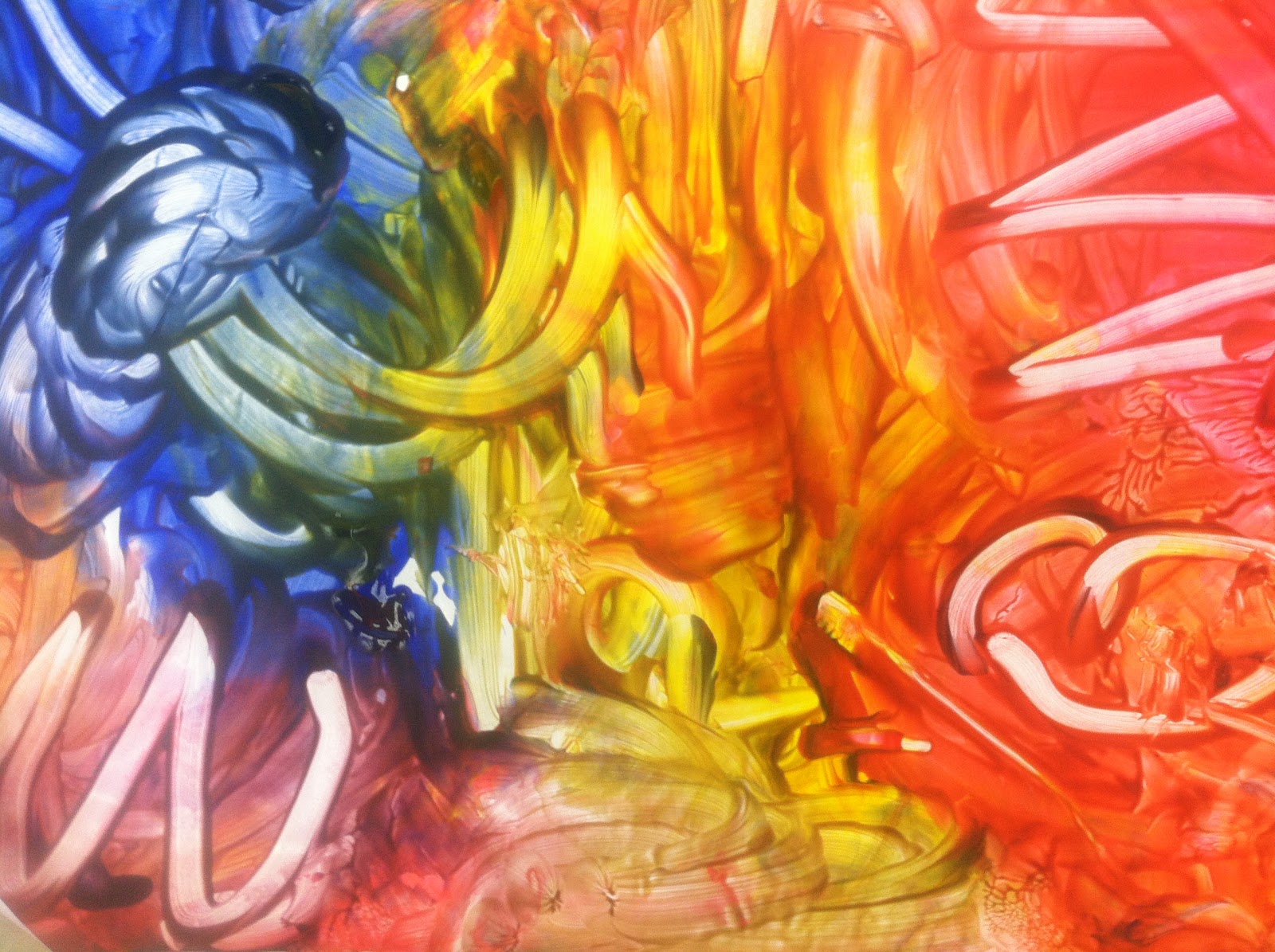 Hedke Art Room: Kindergarten Color Mixing Finger Paintings