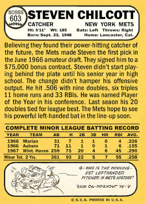 Bob Lemke's Blog: '66 #1 draft pick Chilcott custom card