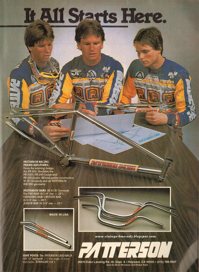 Vintage BMX Ads: It All Starts Here. PATTERSON