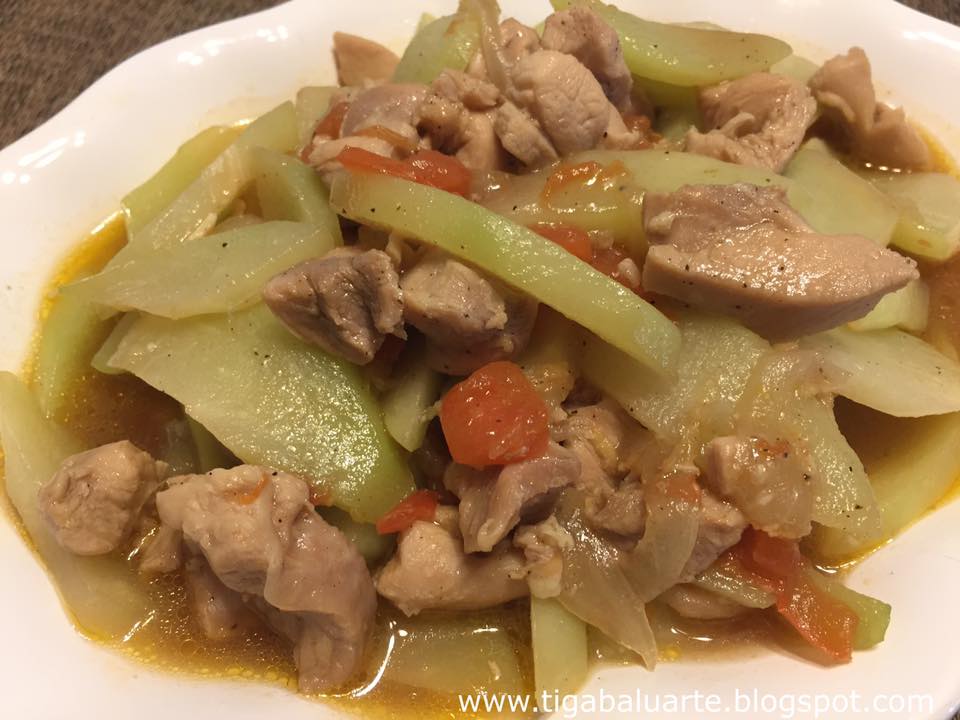 Ginisang Sayote with Chicken Recipe