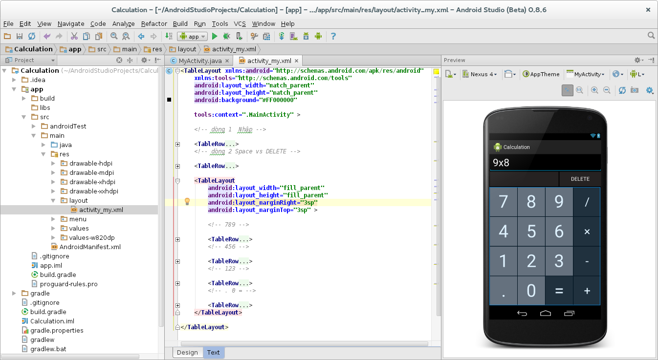 Chip Của Anh: Thiết kế giao diện Android - App Calculation Android Studio