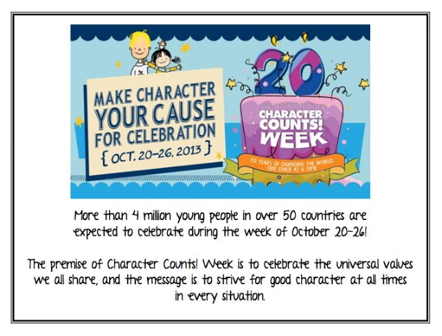 Ms. Sepp's Counselor Corner: Character Counts! Week: Oct 20-26