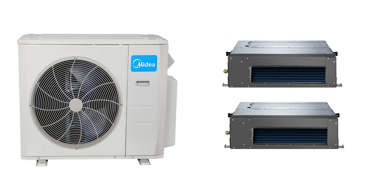 All New Mini Split Ductless HeatPump Systems: Midea Slim Ducted in ...