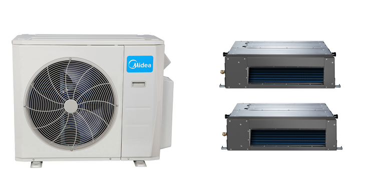 All New Mini Split Ductless HeatPump Systems: Midea Slim Ducted in Minisplitwarehouse