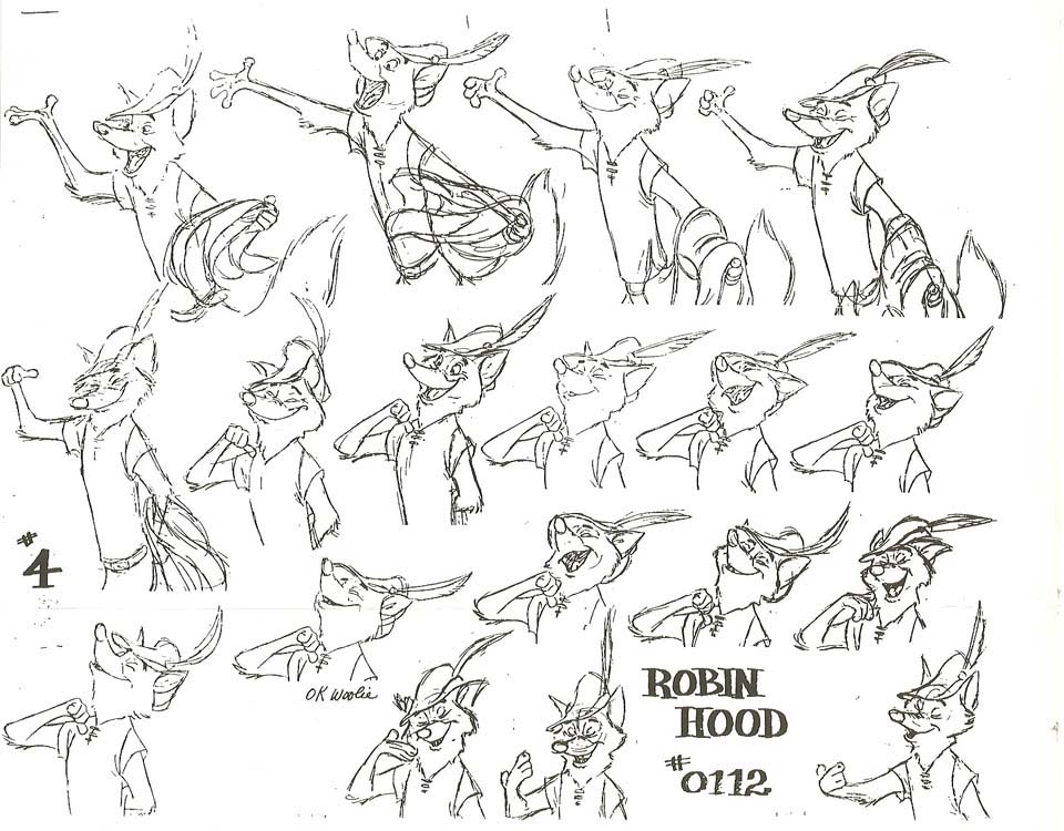 Action Analysis: Disney Robin Hood Drawings