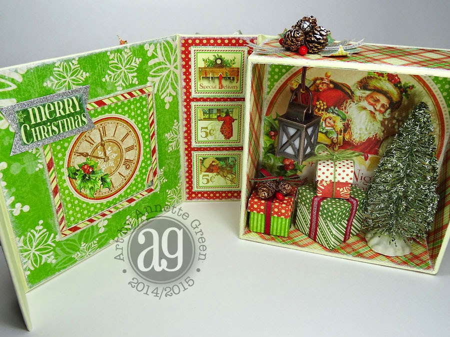 Lighted Christmas Mixed Media Box Display
