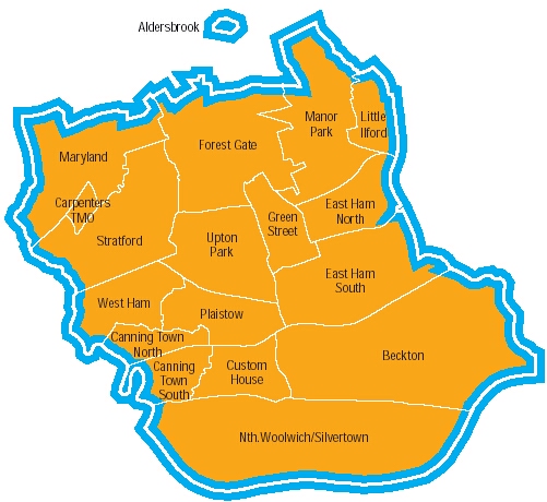 Newham Map Region Political | Map of London Political Regional
