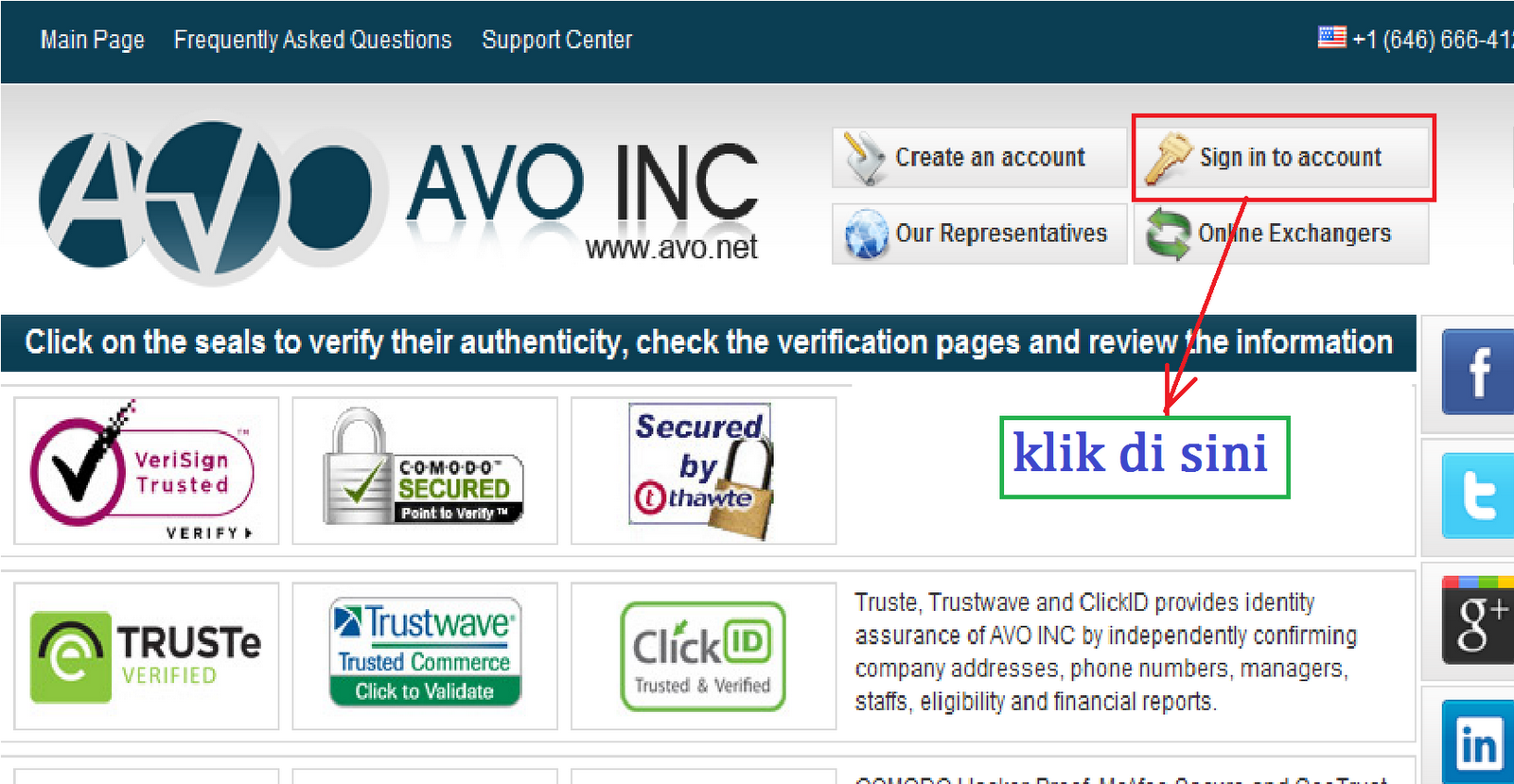Registrasi Account AVO INC