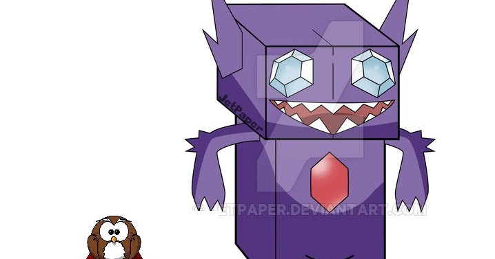 Sableye CubeCraft | 3D Kağıt Maket Sanatı