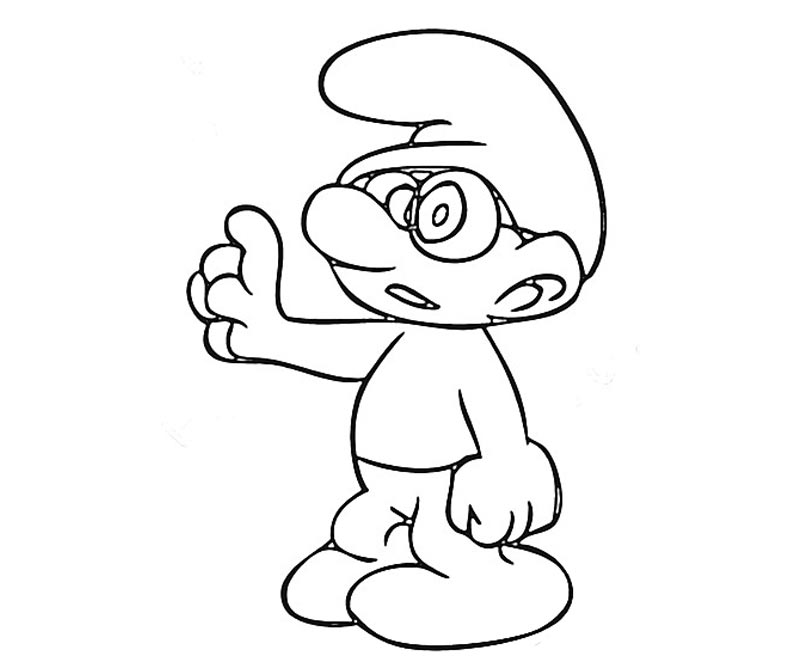 Brainy Smurf Coloring Pages