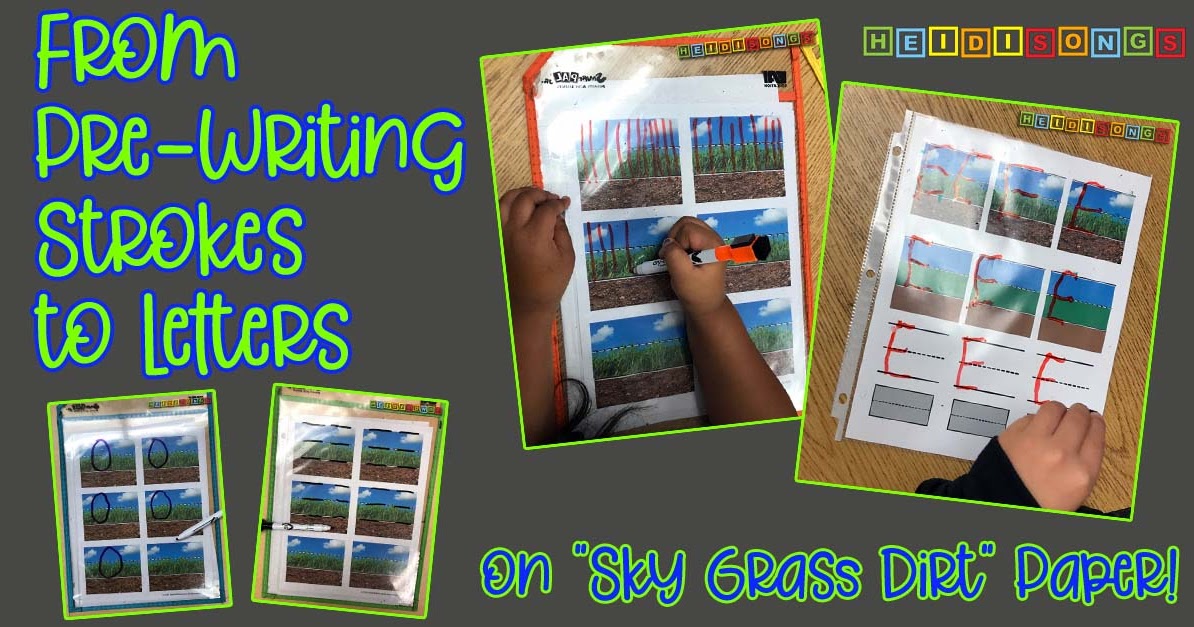 From Pre-Writing Strokes to Letters on "Sky Grass Dirt" Paper!