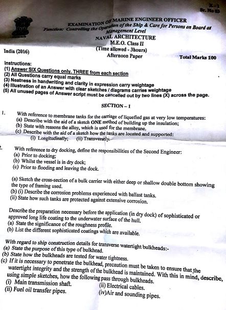 Naval Architecture ⚓- MEO Class 2 Papers