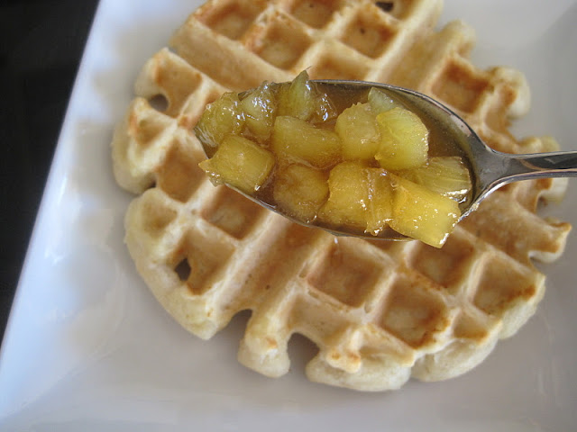 Mrs. Schwartz's Kitchen: Coconut Waffles with Chunky Pineapple Syrup