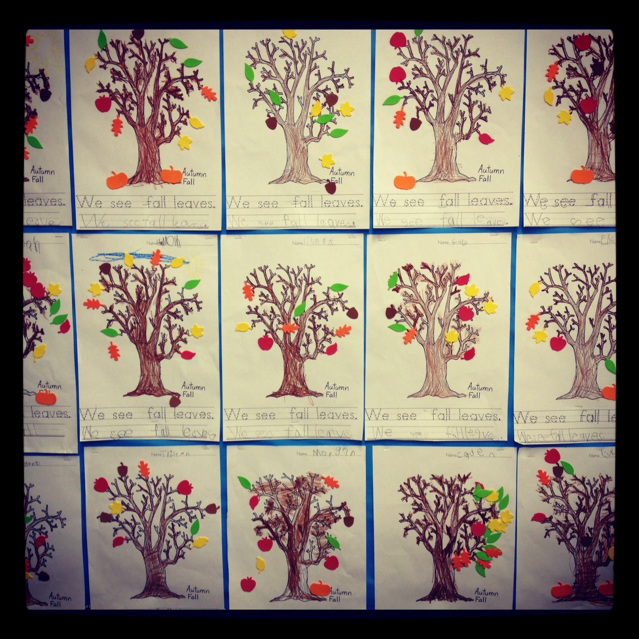 Fall Leaf Craft and Writing - Apples & ABC's