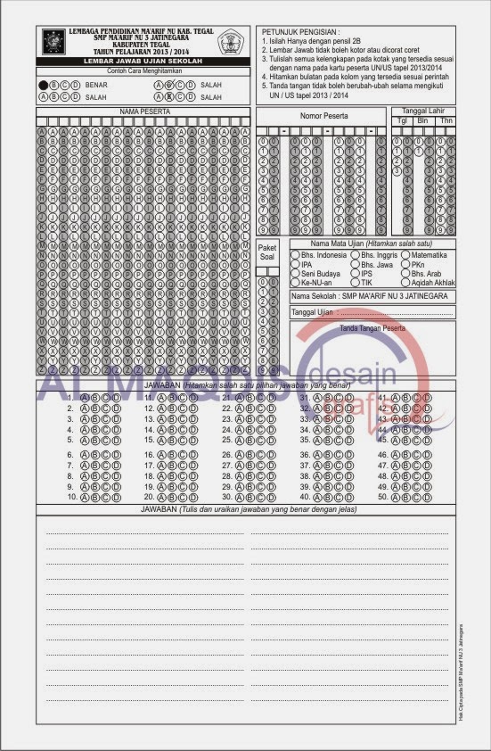 Tips membuat Lembar Jawab Ujian Sekolah (LJU) .cdr