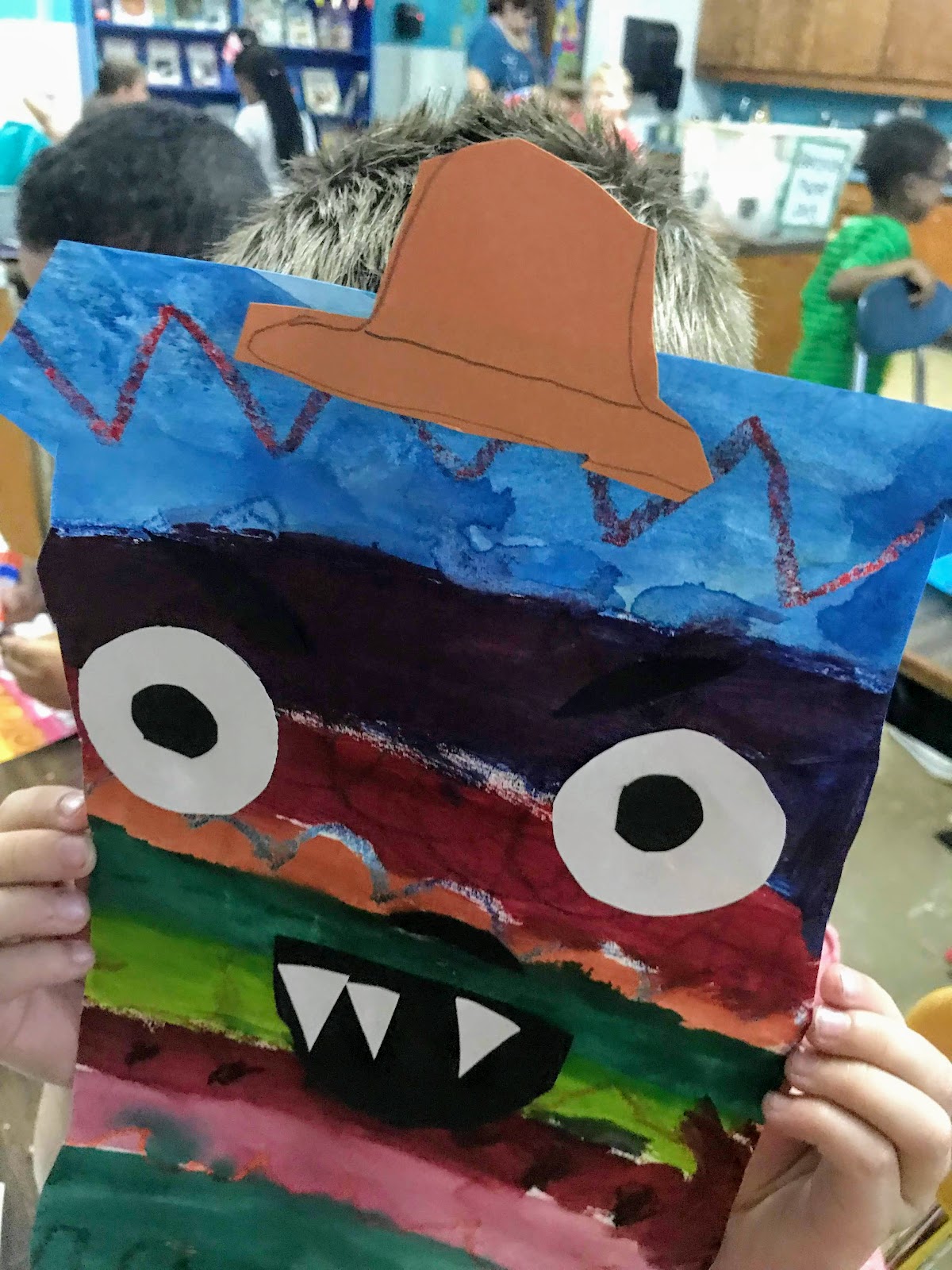 Elements of the Art Room: Kindergarten Line Painting Monsters