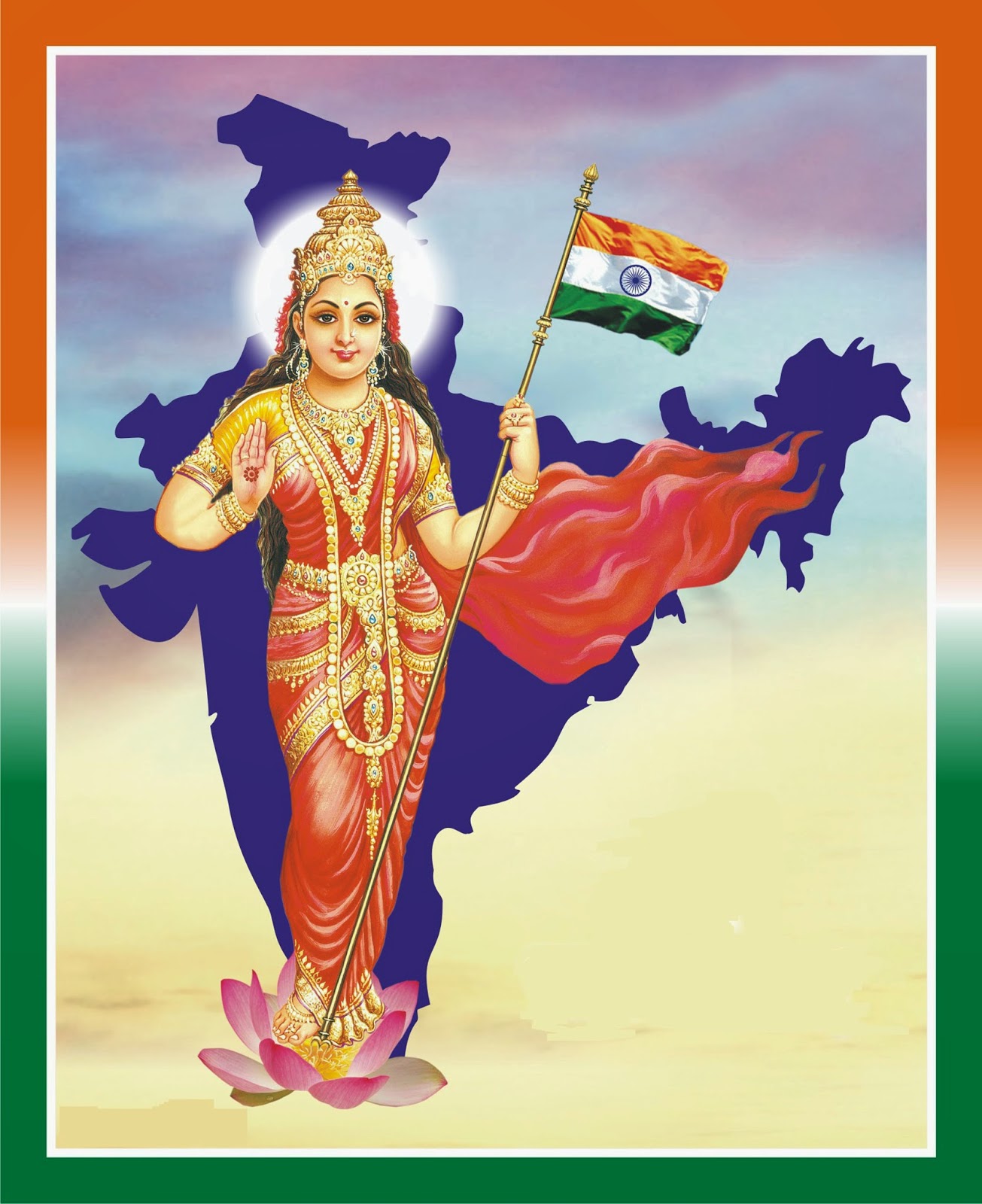 Gods-Leaders-Images-Drawings: Bharat Mata