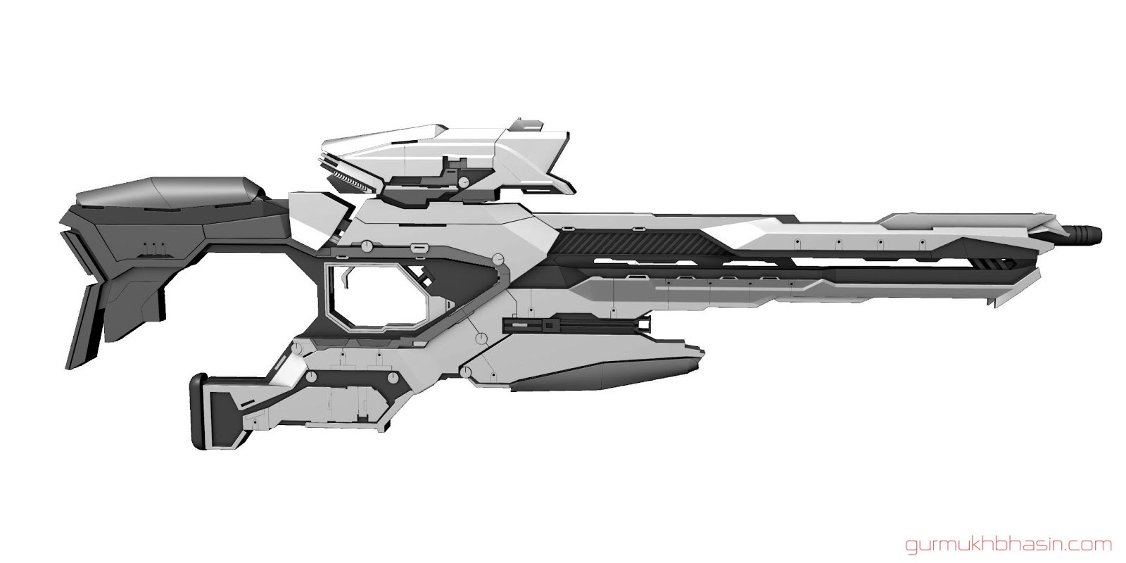 Art of Gurmukh Bhasin: sci-fi gun 3d model