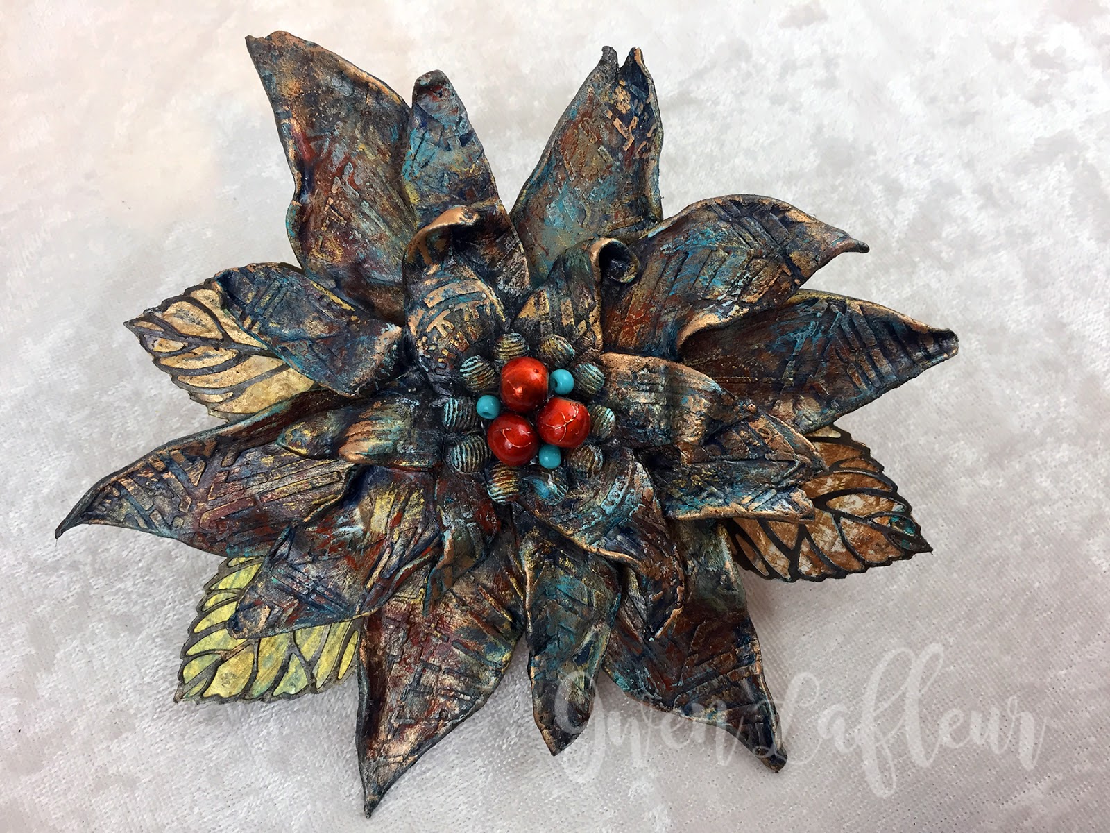 StencilGirl Talk: Gwen's Gems - Stenciled Clay Flower