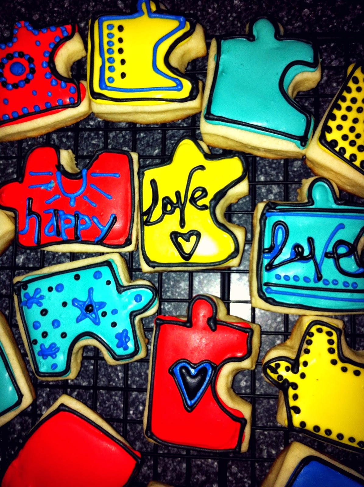 Feeding My Addiction: Puzzle Piece Autism Awareness Cookies