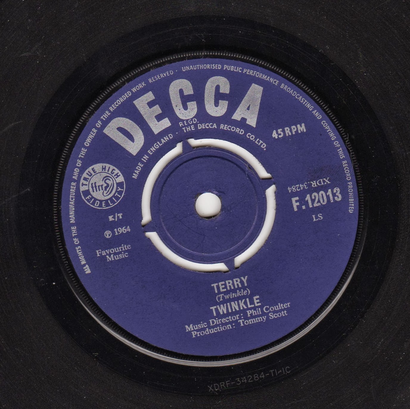 WOLFEES GRAMOPHONE: "TERRY/THE BOY OF MY DREAMS" TWINKLE DECCA 45-F ...