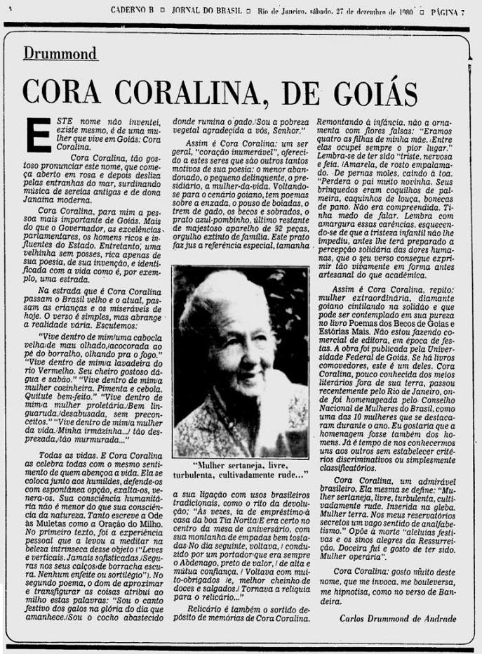 SABEDORIA: CORA CORALINA - ESCRITORA