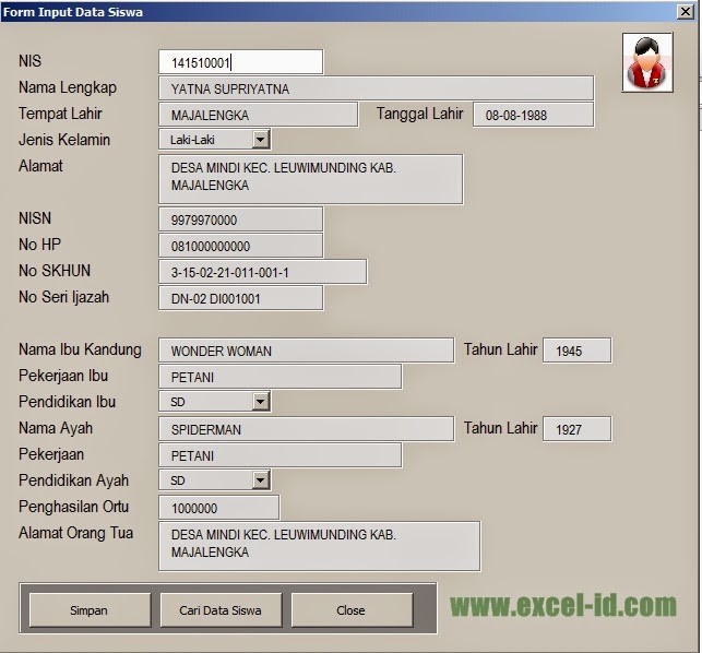 Tutorial Membuat Form Entri Data (Input Data Siswa) berbasis Ms. Excel ...