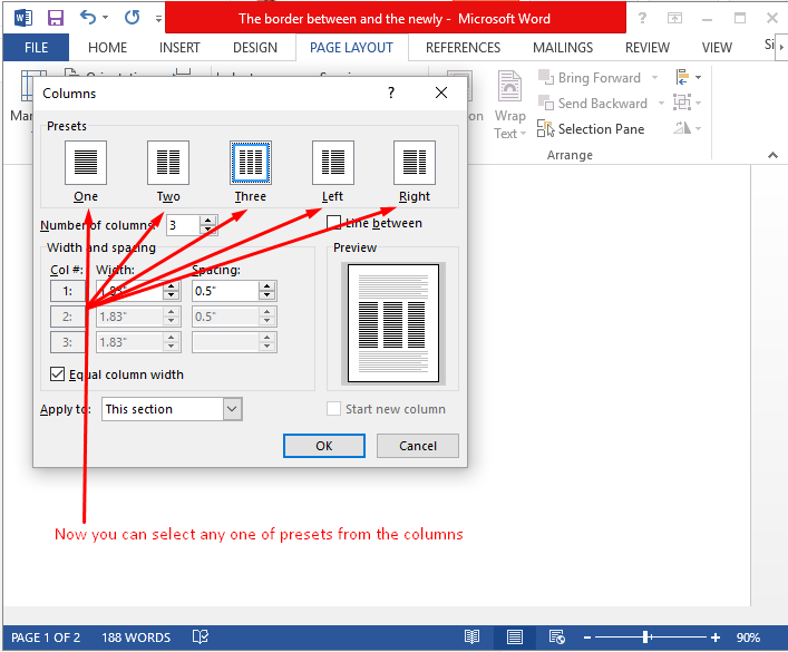 MULTIPLE COLUMNS IN WORD - RAMESH'S BLOG