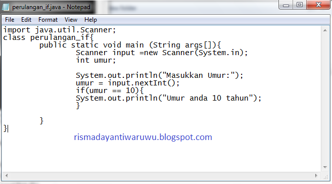 Contoh Program Percabangan Java if, else-if, if-else, dan Switch - Materi JAVA