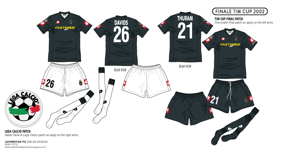 Football teams shirt and kits fan: Juventus 2001/02 Away Kits