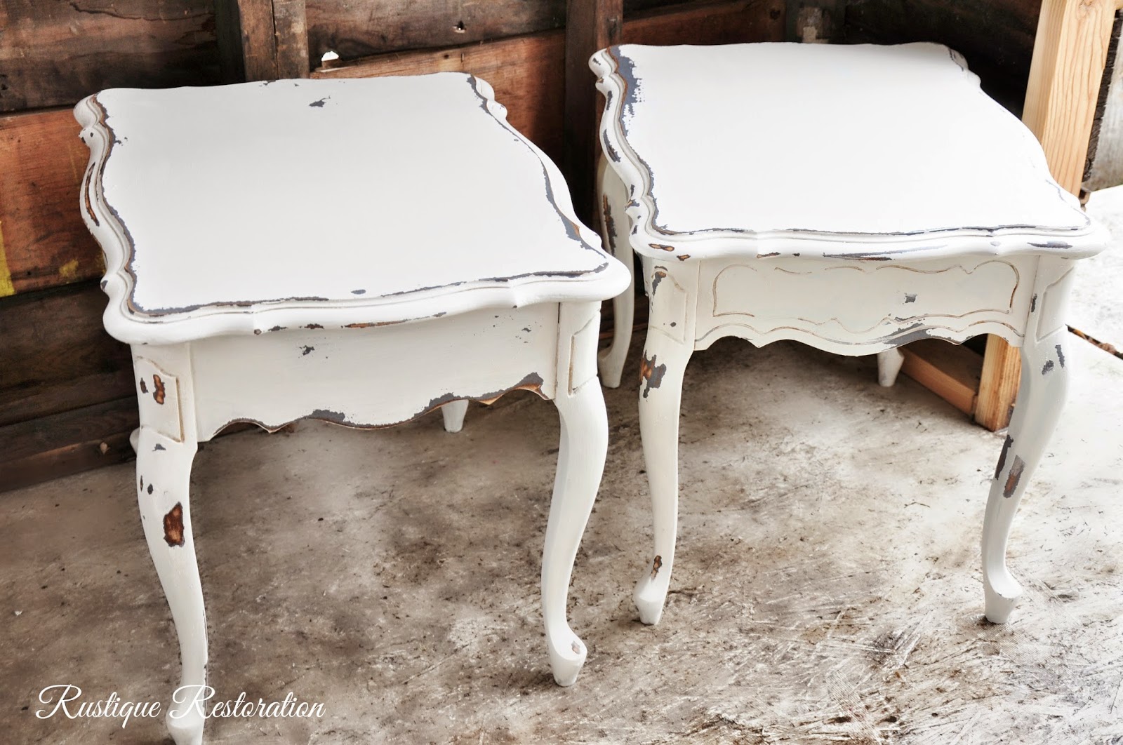 Rustique Restoration: French Chippy White Side Tables