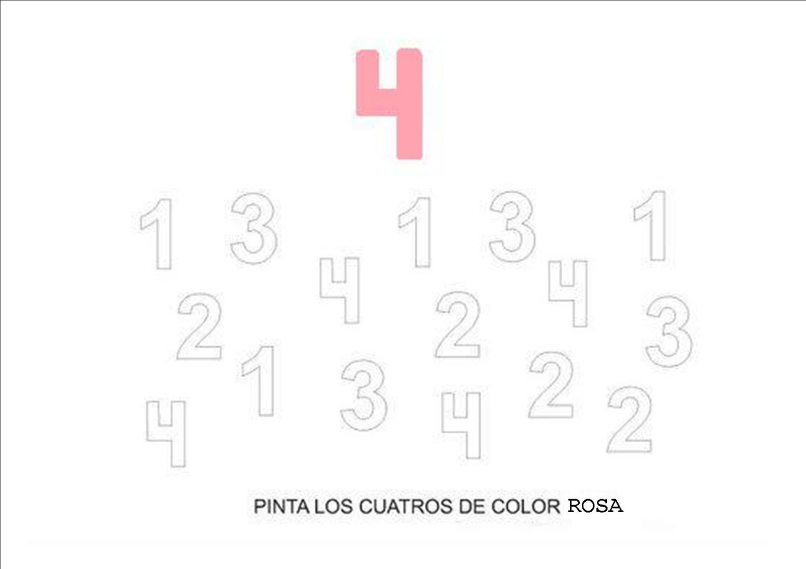 INFANTIL de GRACIA: EL NÚMERO 4 ES DE COLOR ROSA