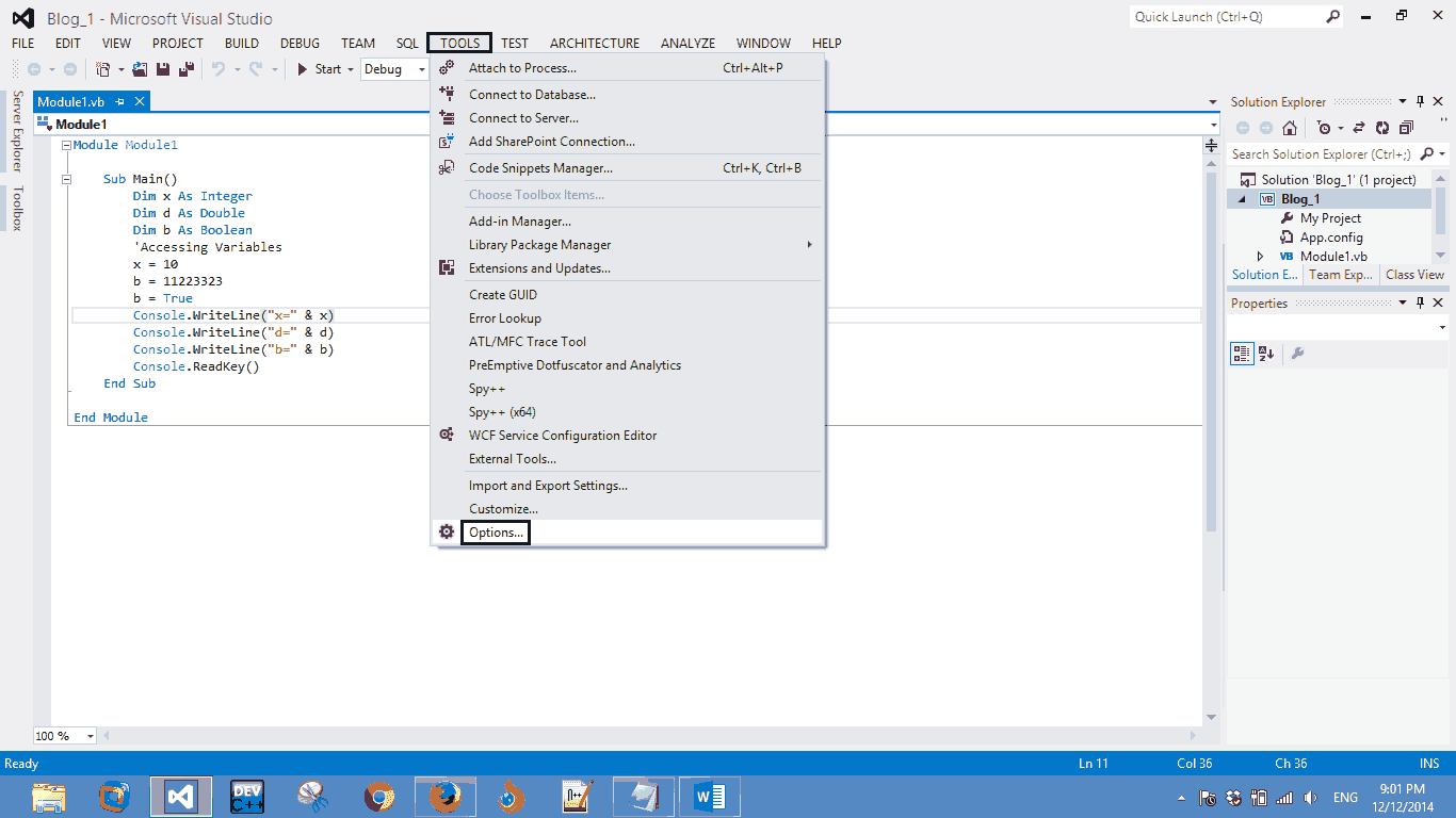 Microsoft Visual Studio V2012: Display Line Numbers in the Text Editor ...
