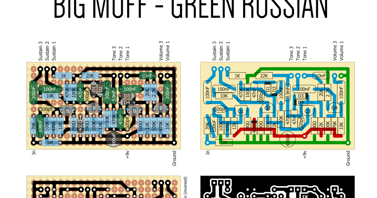 Perf and PCB Effects Layouts: EHX Big Muff - Green Russian