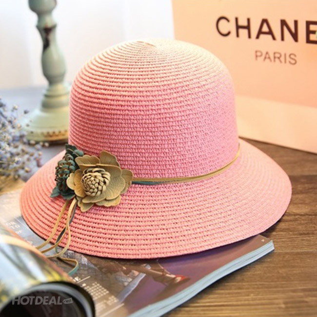 Small brim straw and flower - Straw hat sellers