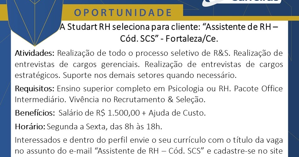 Fanor Carreiras: ASSISTENTE DE RH