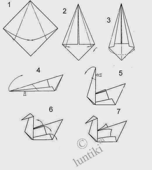 how to make a swan origami ~ easy origami instructions for kids crafts