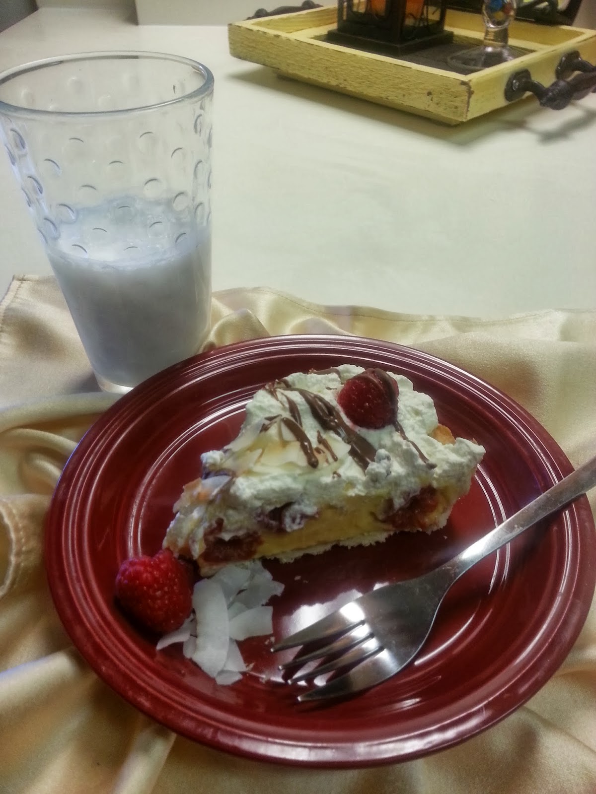 Freckles 'n' Family: Raspberry Coconut Cream Pie