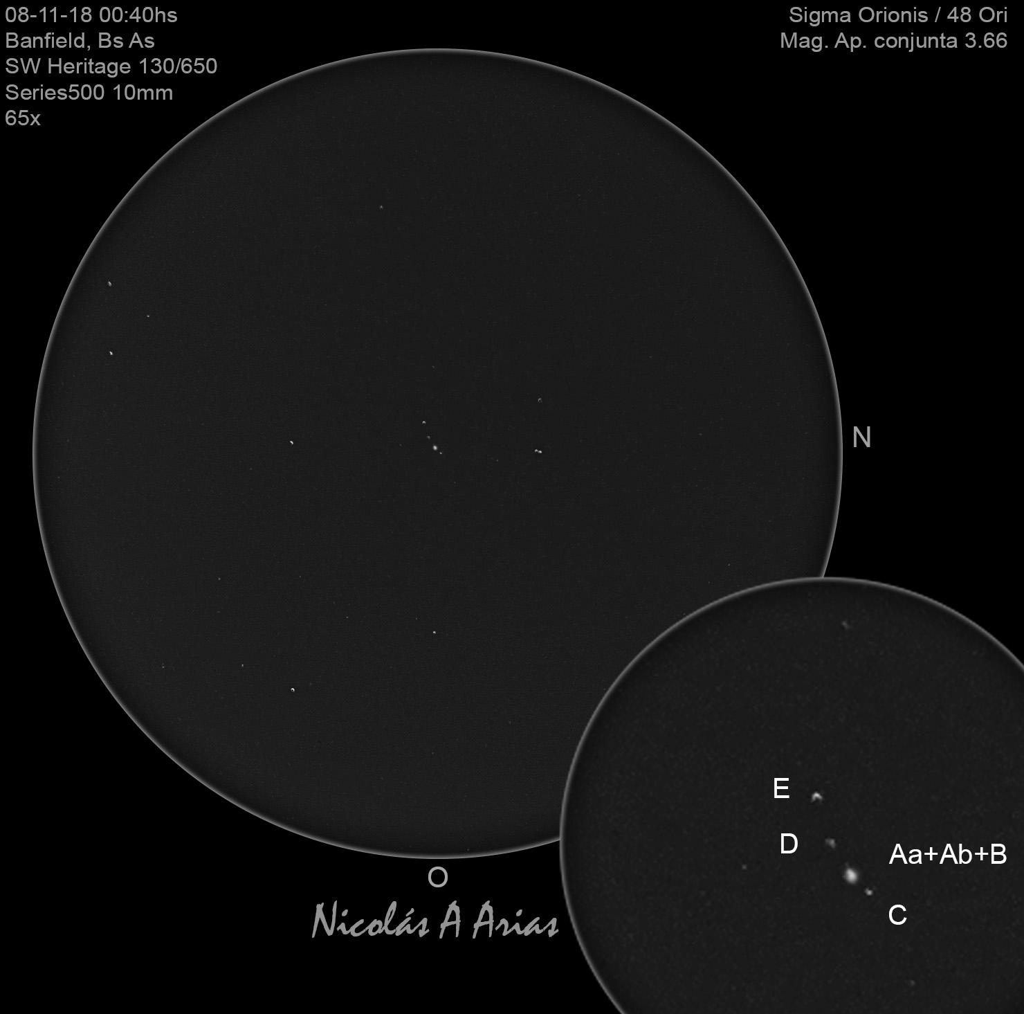 Dibujo Astronómico: Sigma Orionis