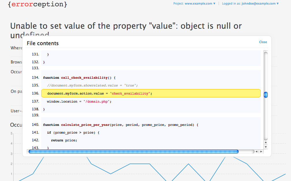 {errorception} blog: Inline Code Previews