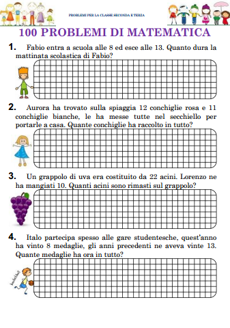 RACCOLTA DI 100 PROBLEMI PER LE CLASSI SECONDA E TERZA PRIMARIA ...