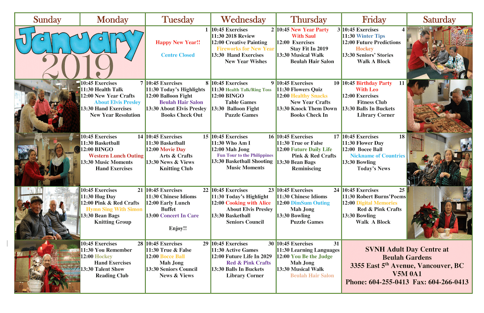 South Vancouver and Beulah Gardens Adult Day Programs: Beulah ADP ...