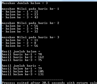 Calonprogrammer: tutorial c++ program penjumlahan baris dan kolom