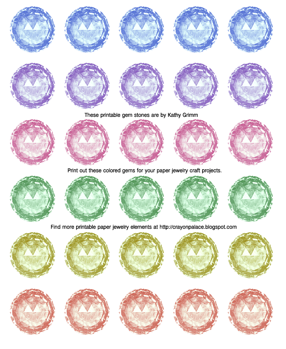 Crayon Palace: Printable Gems Stones in Color