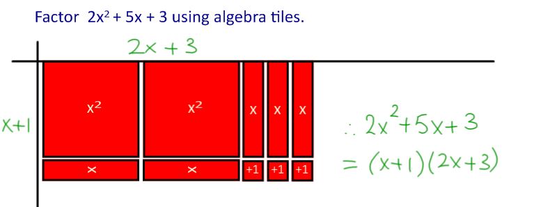 M^3 (Making Math Meaningful): MPM2D - Day 54: Factoring, Day 2