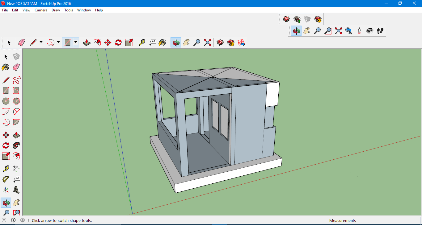 Tutorial Sederhana Membuat Pos Satpam Menggunakan SketchUp ~ Konsultan ...
