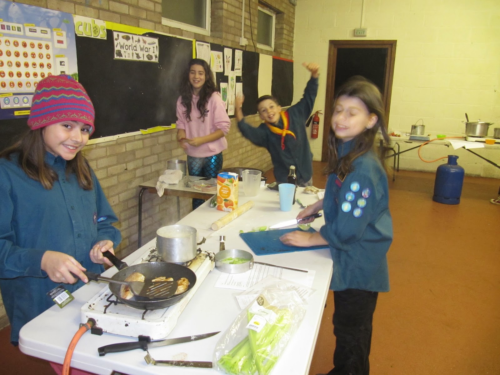 1st Meriden Scouts: Cooking - part of the chef badge.