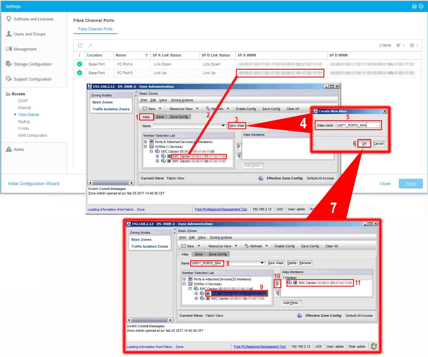 Pantallazos.es: EMC Connectrix DS-300B - Configuración de Zoning Parte 1